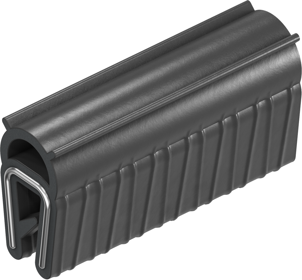 Sealing profile, self-clamping, Foam rubber NBR; clamping profile NBR ...